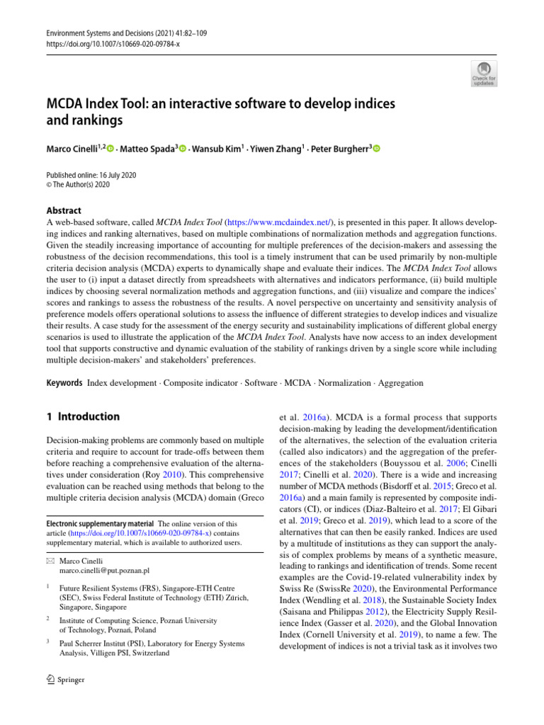 MCDA | PDF | Sensitivity Analysis