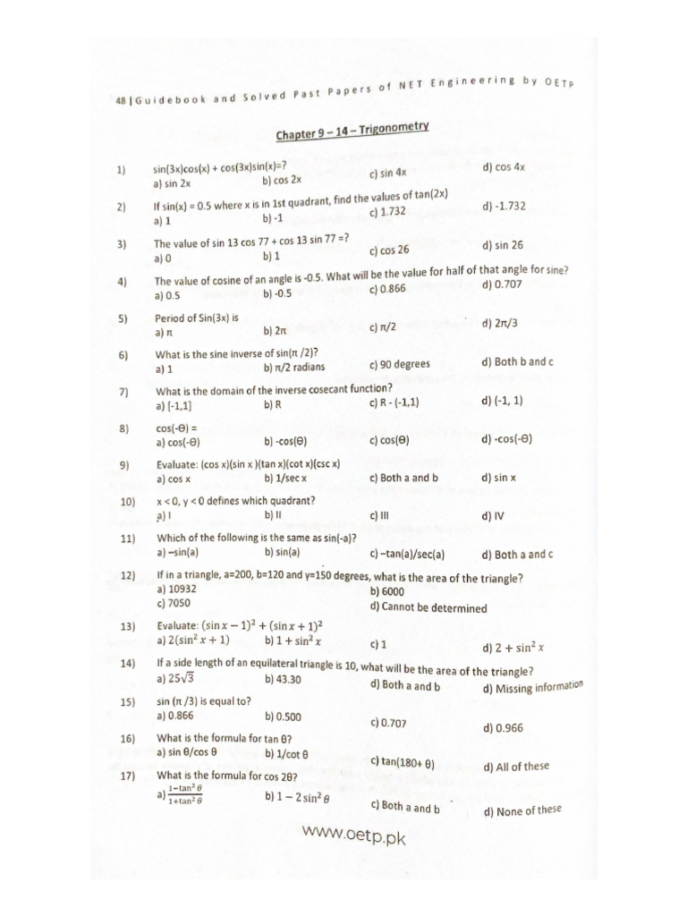 9 - 14 - Trignometry | PDF