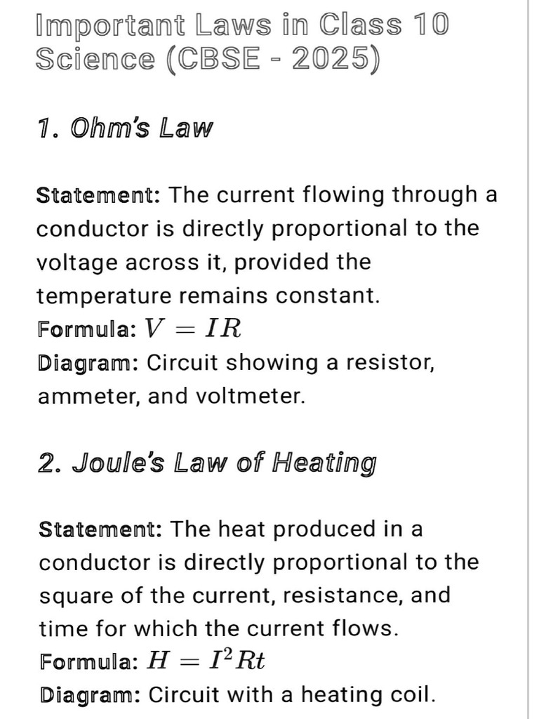 Important Laws of Science | PDF