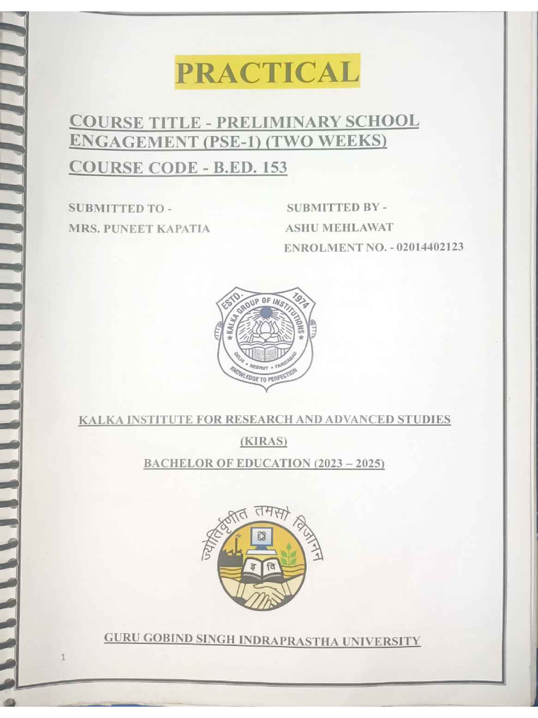 PSE Practical file | PDF