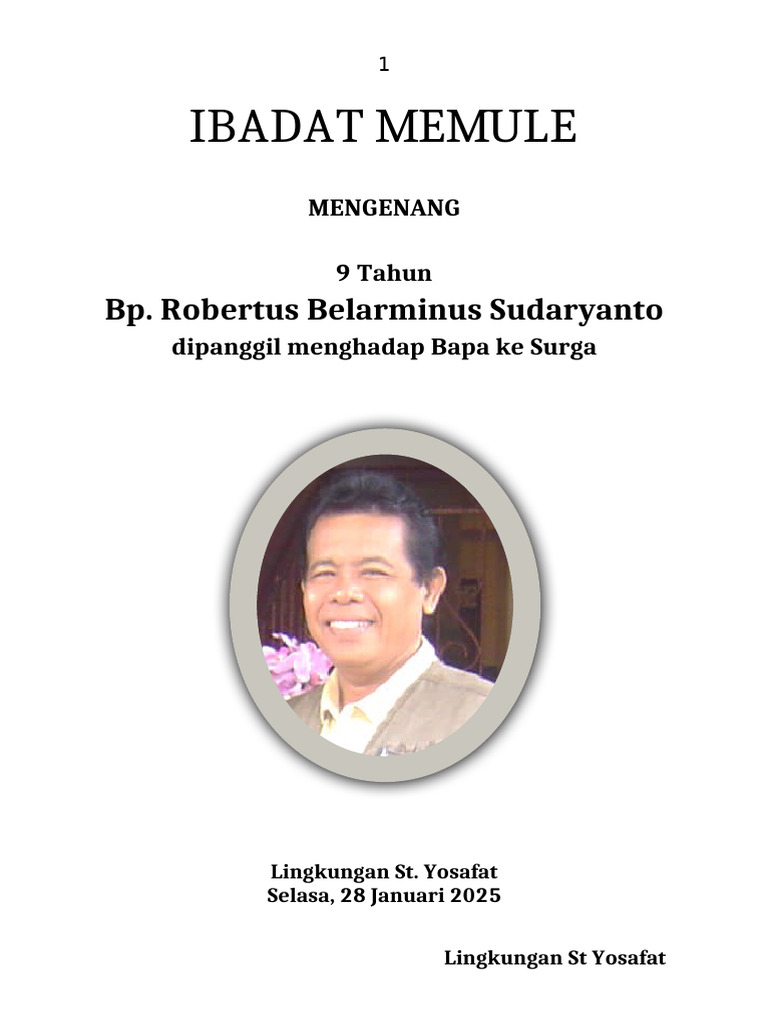 Misa Memule untuk Bp. Robertus | PDF