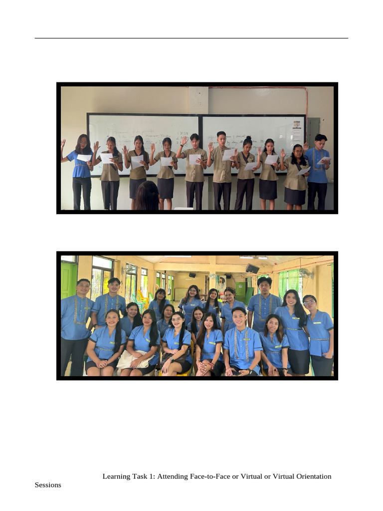 Learning Task 1 - Attending Face To Face or Virtual Orientation Sessions | PDF
