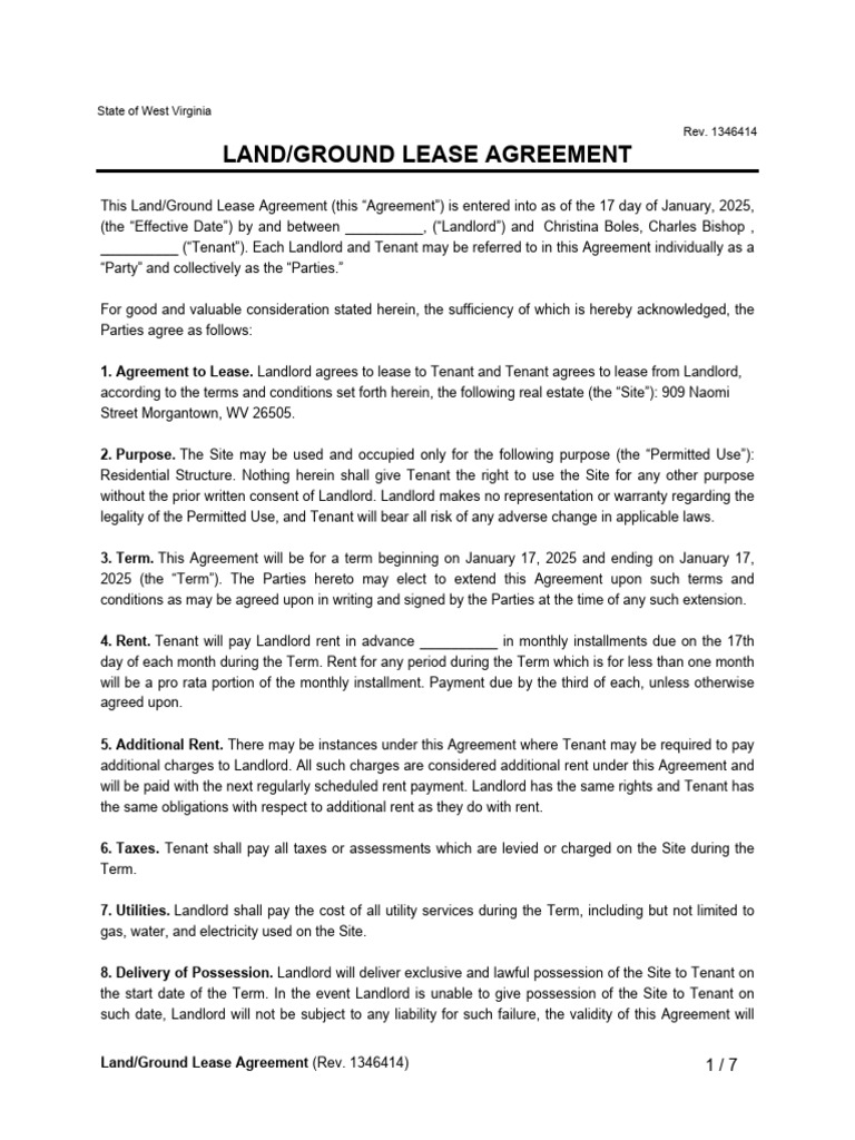 Land - Ground Lease Agreement | PDF | Leasehold Estate | Lease