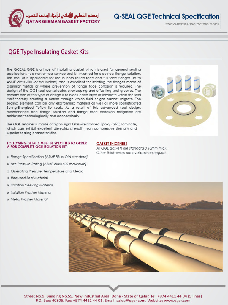 QSEAL QGE Tech Specifications - Reduced | PDF | Applied And ...