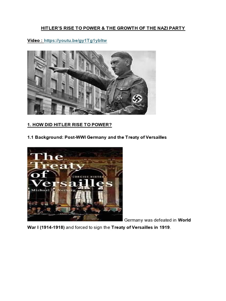 HITLER rise to power and the NAZI PARTY | PDF | Weimar Republic | Nazi ...