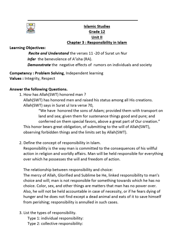Understanding Responsibility in Islam | PDF | God In Islam | Surah
