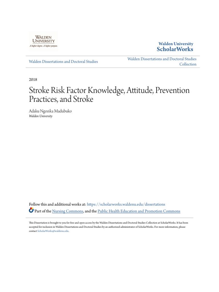 Stroke Risk Factor Knowledge Attitude Prevention Practices And | PDF ...