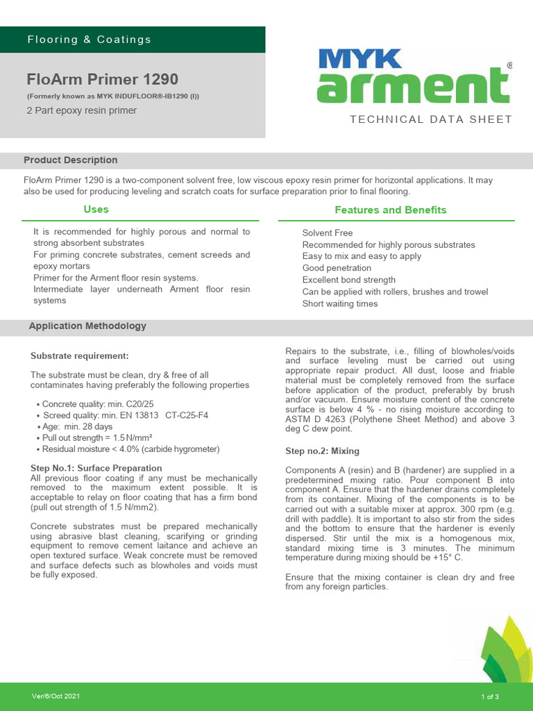 FloArm Primer 1290 Ver 6 | PDF | Concrete | Building Engineering