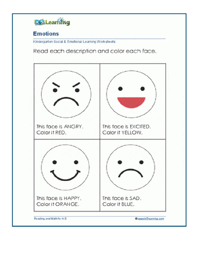 Emotion Worksheet | PDF