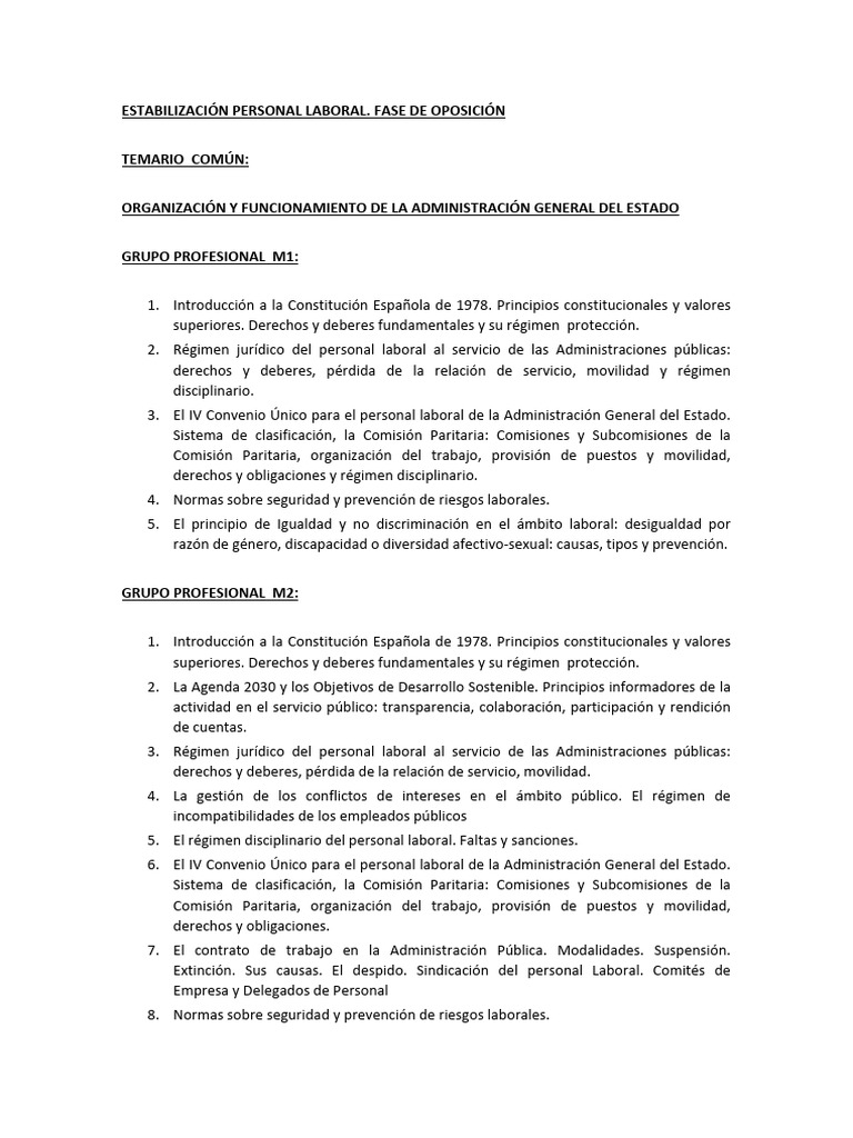 Tema Comunes Estabilización Personal Laboral | PDF | Derecho laboral ...
