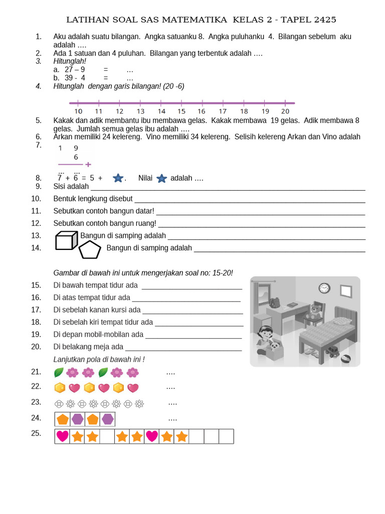 Latihan Soal Sas Matematika Kelas 2 | PDF