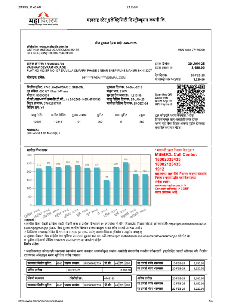 Vaibhav Hojage Lightbill | PDF