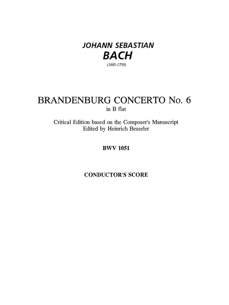 Bach Concierto Brandenburg 6 SCORE | PDF