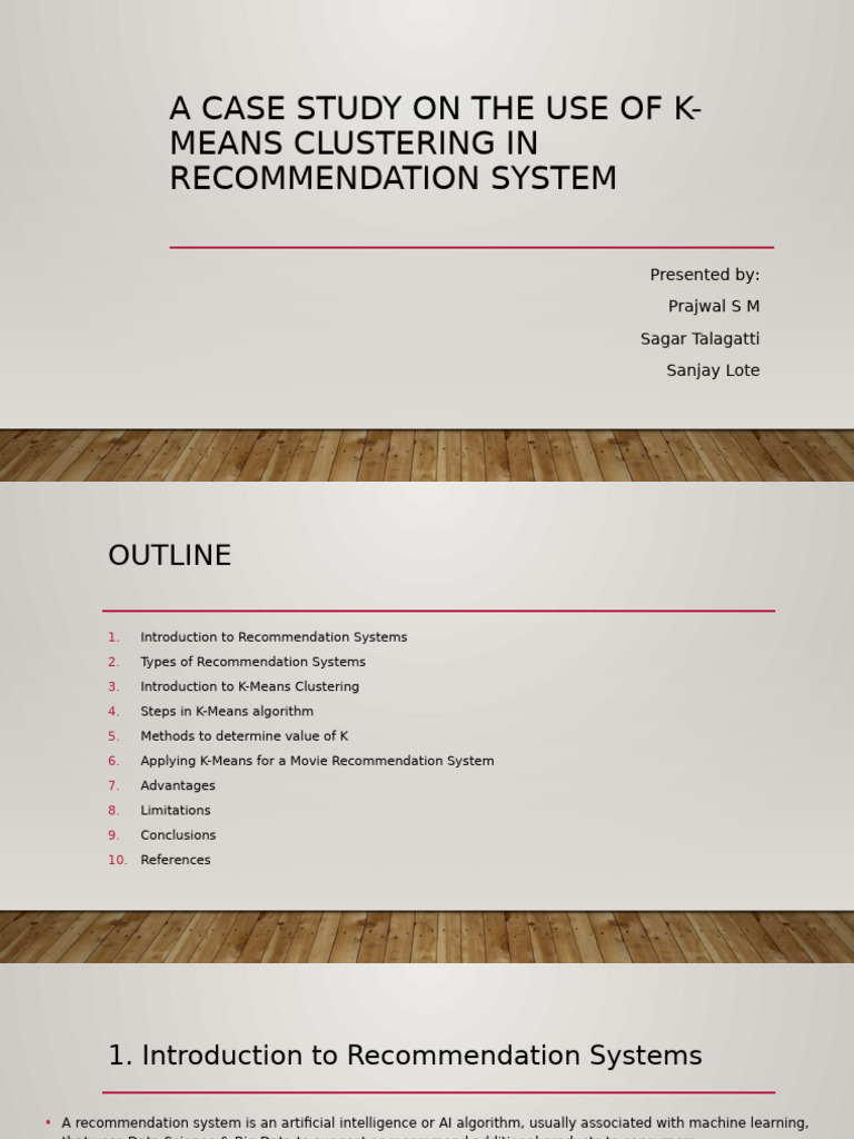 K-Means Clustering in Recommendation Systems | PDF | Cluster Analysis ...