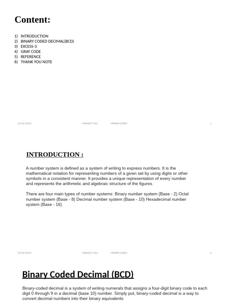 MAKAUT CA1 PPT Template | PDF | Binary Coded Decimal | Decimal