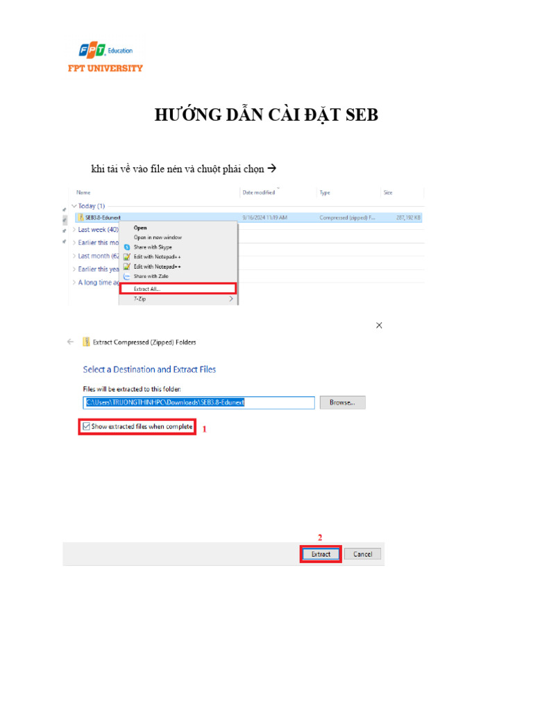 Hướng dẫn cài đặt SEB | PDF