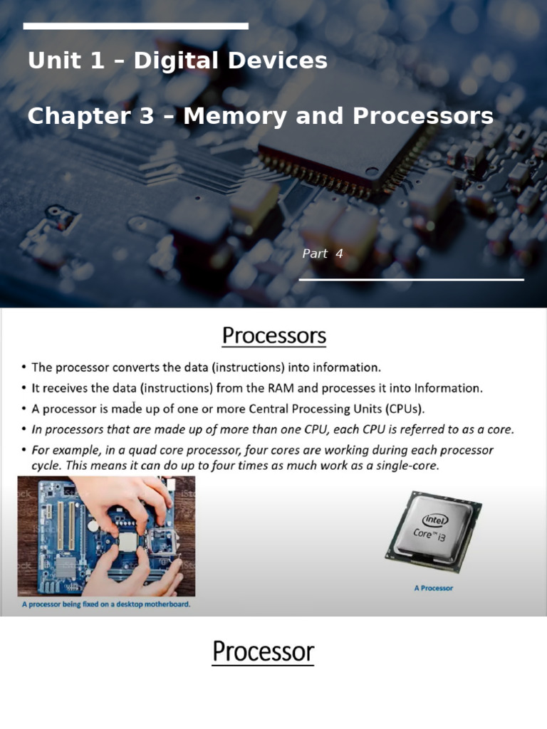 Unit 1 - Chapter 3 - Memory and Processors - Part 4 | PDF