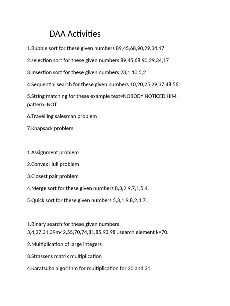 DAA problems (1) | PDF | Theoretical Computer Science | Discrete Mathematics
