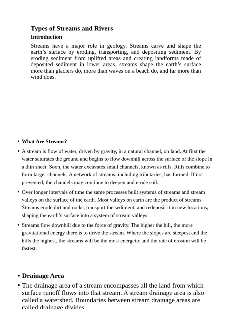 Types of Streams and Their Geology | PDF | Stream | Erosion