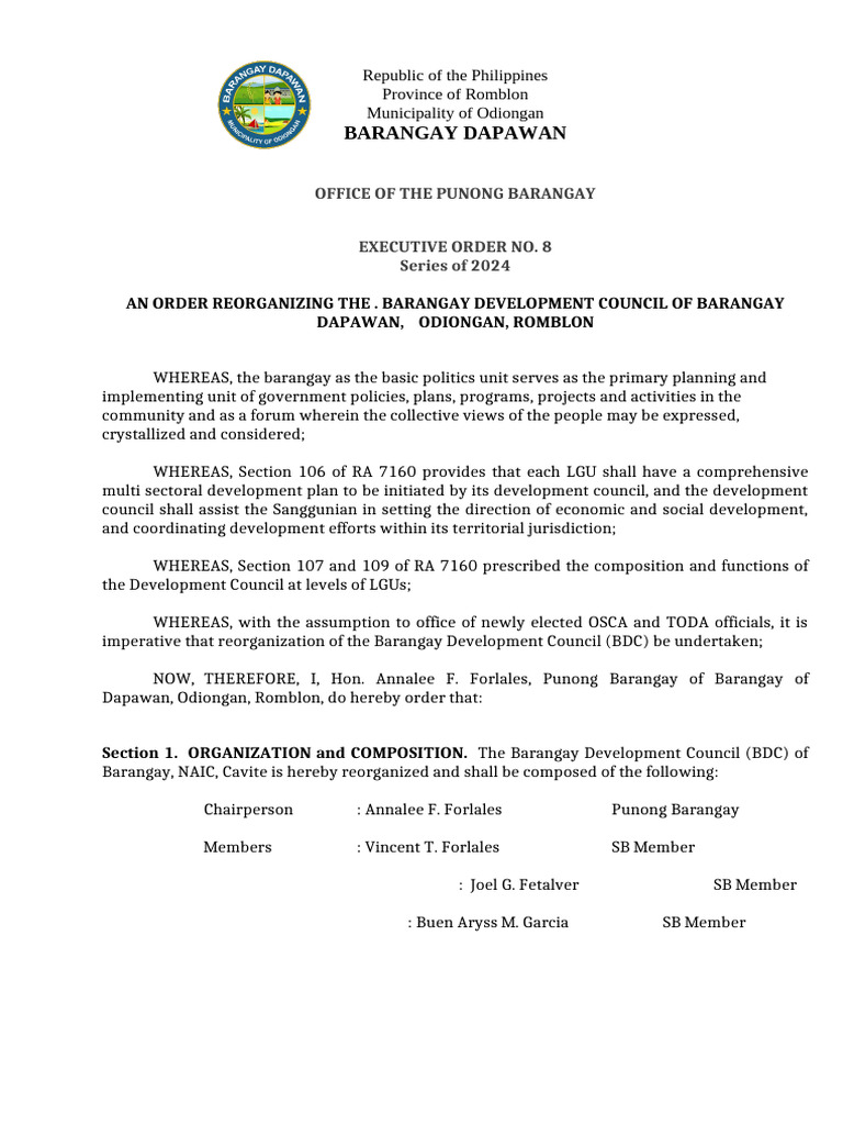 EO BDC | PDF | Governance | Justice