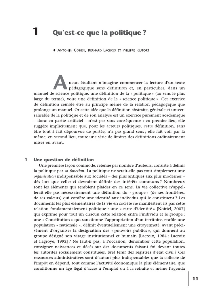 Qu'Est-ce Que La Politique | PDF