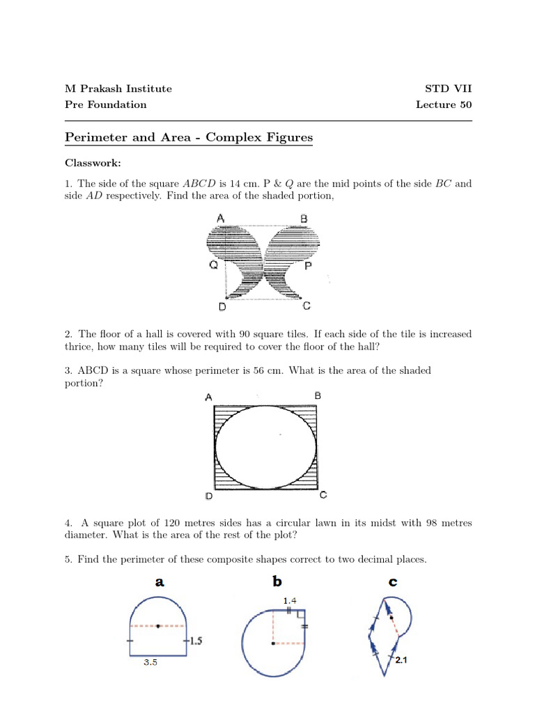 L50-Perimeter & Area-Complex Figures (1) | PDF | Area | Rectangle