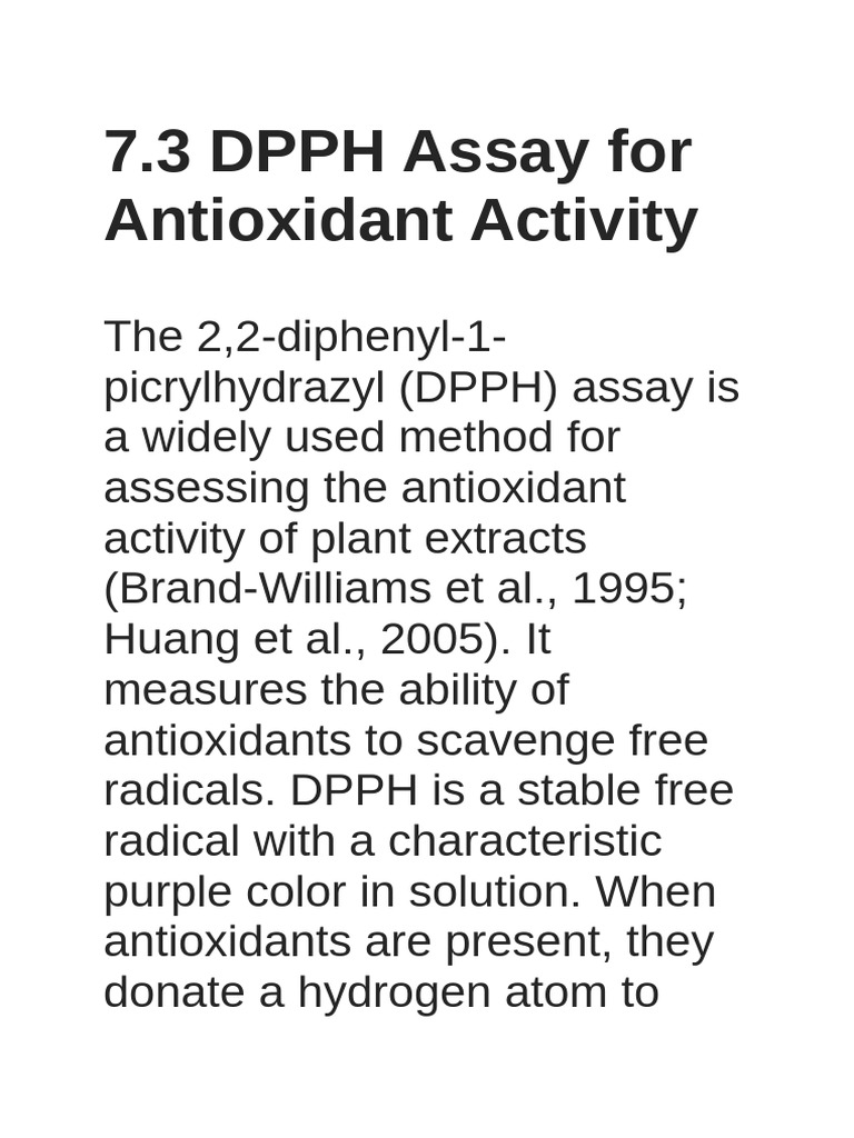 DPPH Assay | PDF