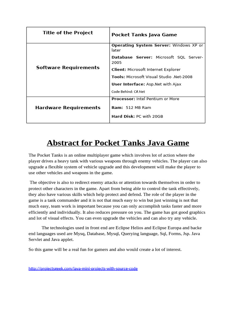 POCKET TANKS | PDF