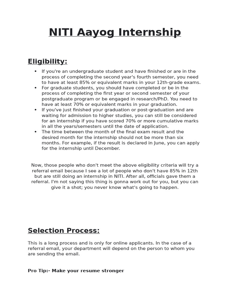 NITI Aayog Internship - Aditya Singh | PDF | Postgraduate Education ...