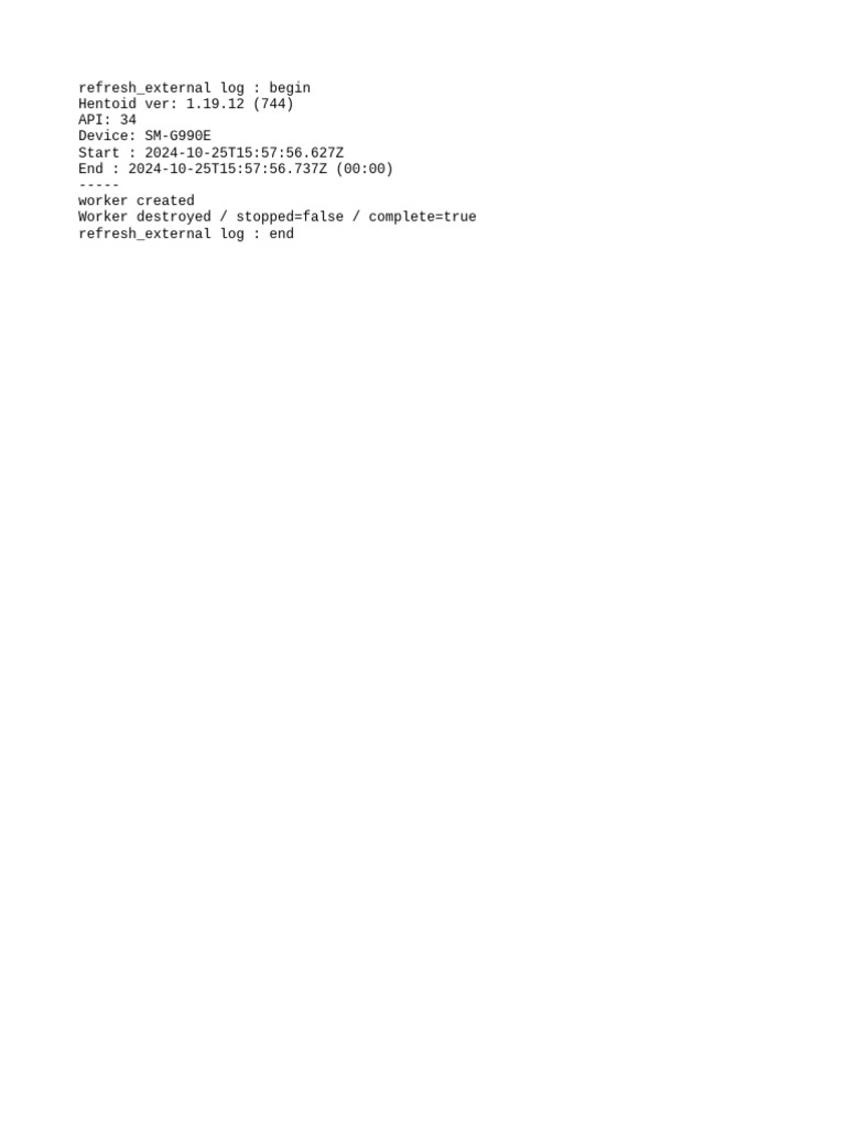 Refresh External Log | PDF