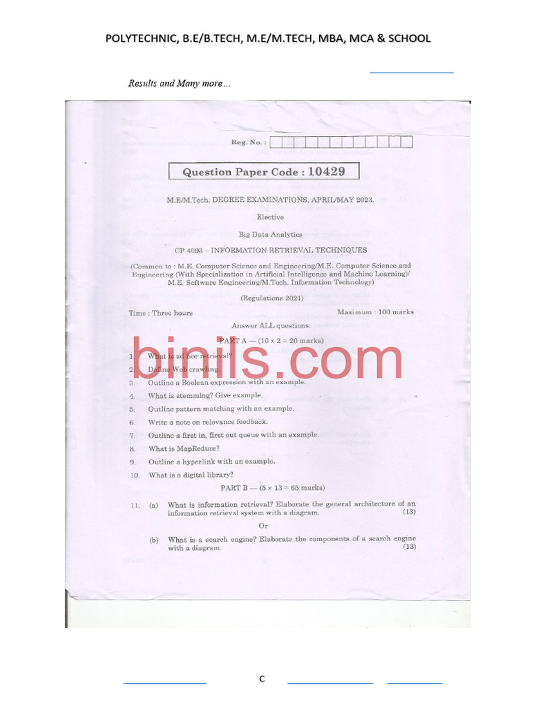 CP 4093 Information Retrieval Techniques | PDF