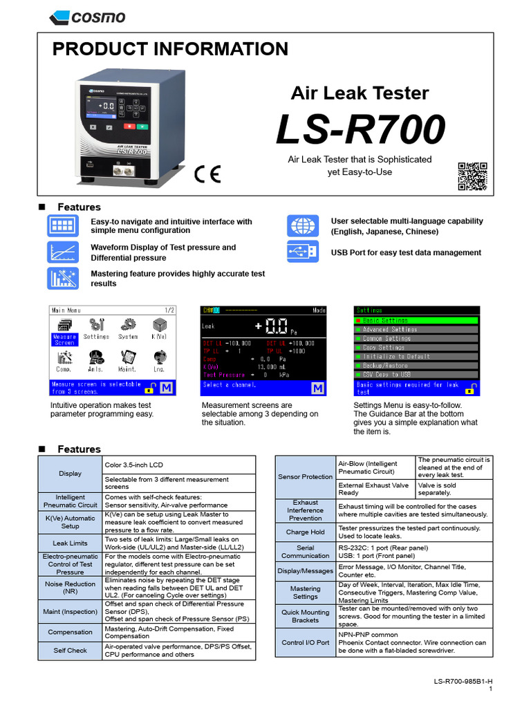 LS-R700-English-Catalog-H (1) | PDF | Pressure Measurement | Pascal (Unit)
