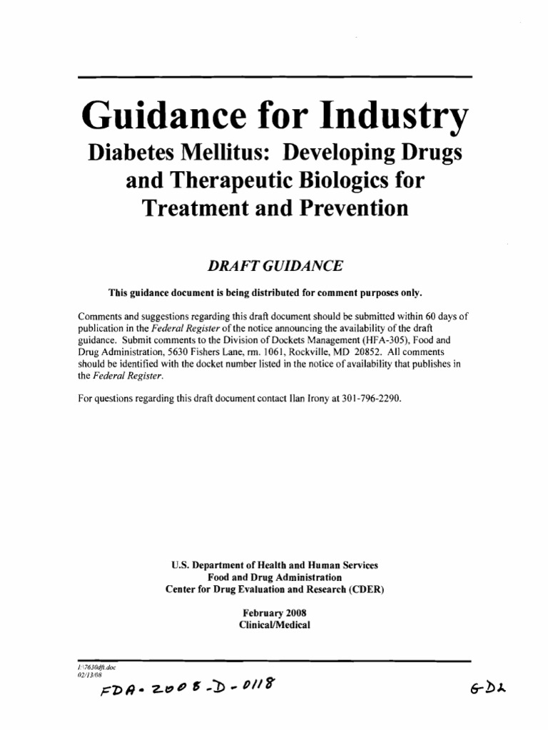 Diabetes Drug Development Guidance | PDF | Diabetes | Glycated Hemoglobin