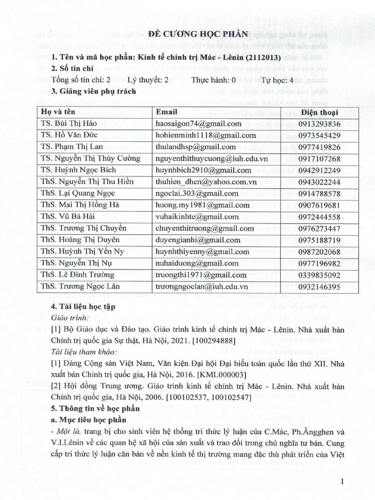 De Cuong Hoc Phan - KTCT MLN | PDF