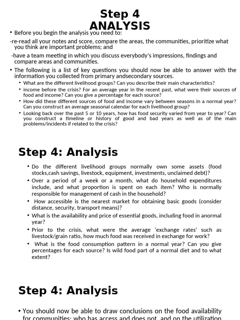 How to conduct a FNS Assessment -Step 4 | PDF | Food Security | Economies