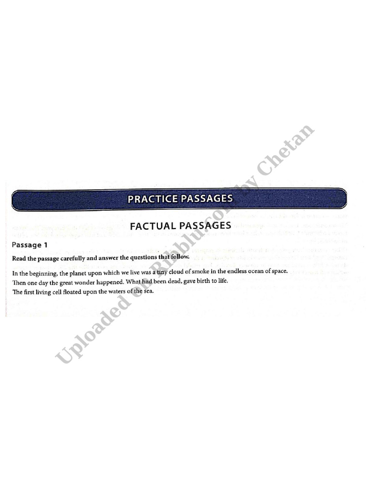 Unseen Passages for Class 9 with Answers | PDF