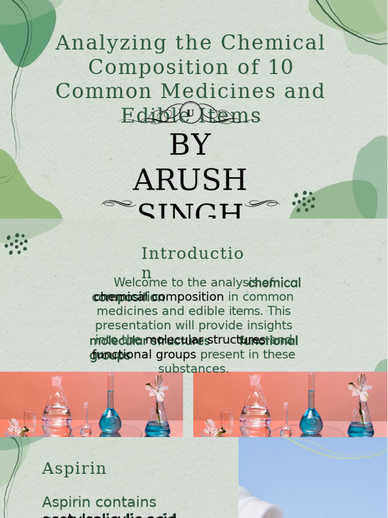 Chemical Analysis of Common Medicines | PDF