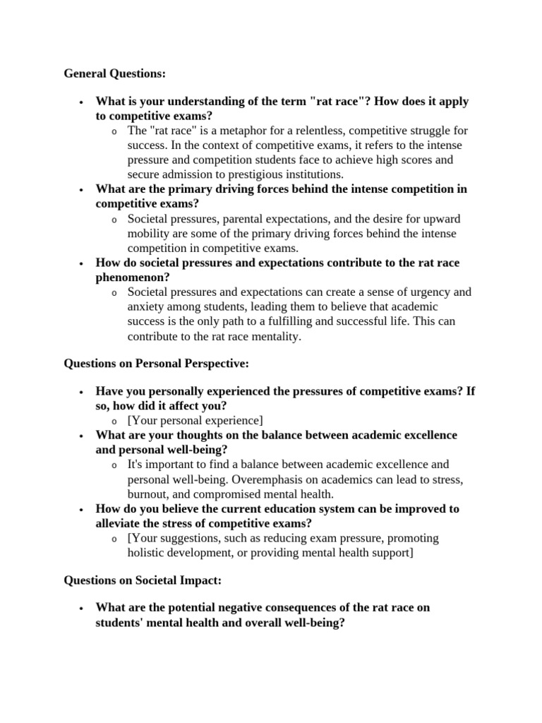 General Questions | PDF | Well Being | Mental Health