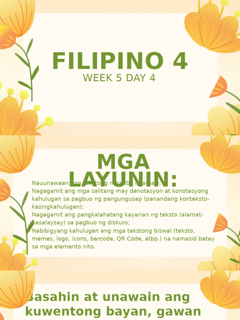 q2 Filipino 4 Week 5 Day 4 | PDF