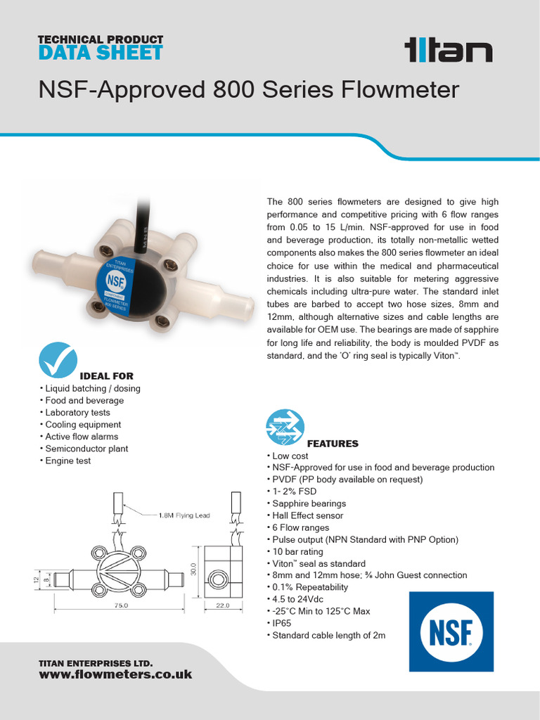 Data Sheet 800 Series Flowmeter 09 23 | PDF | Flow Measurement ...
