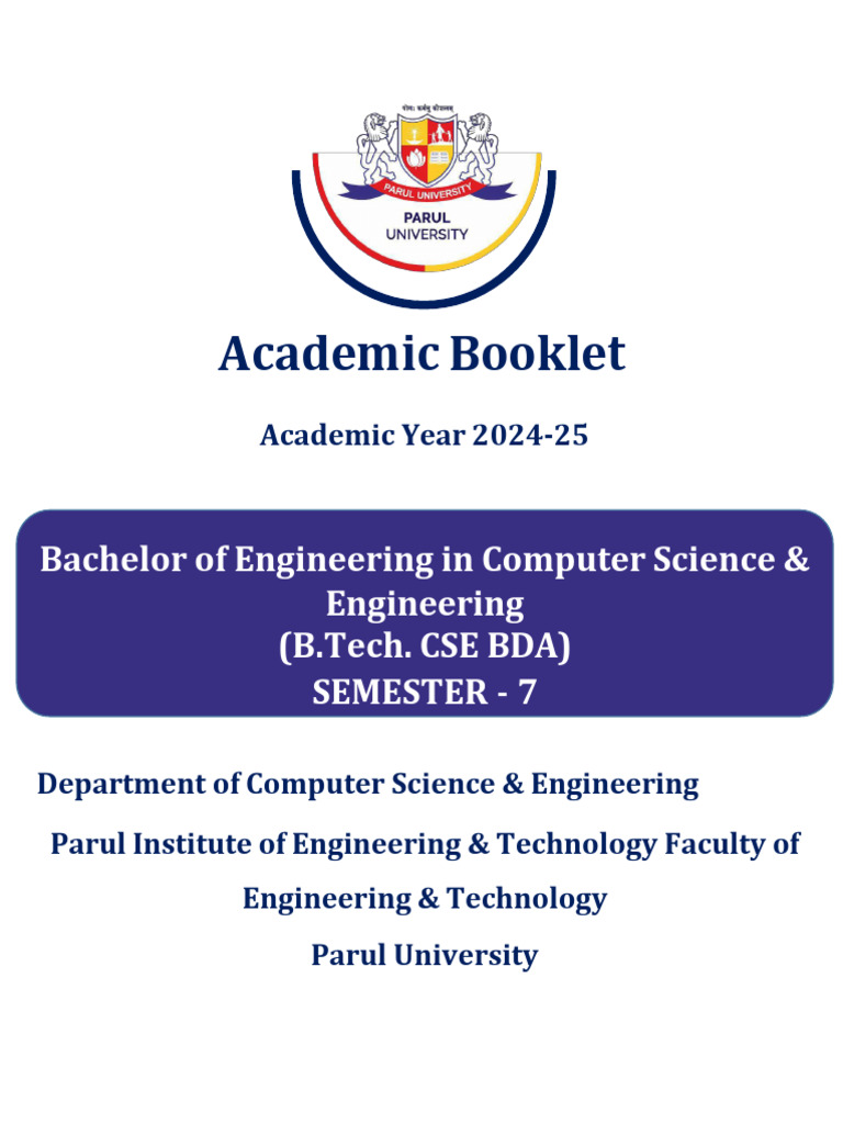 CSE BDA 7th Semeste - Booklet - 2024 25 | PDF | No Sql | Engineering