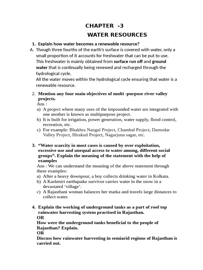 Water Resources (Notes - 2024 - 25) | PDF | Water | Irrigation
