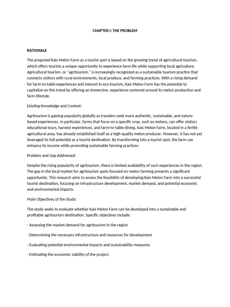 Practical Research (Chapter 1 To 5) | PDF | Tourism | Sustainability