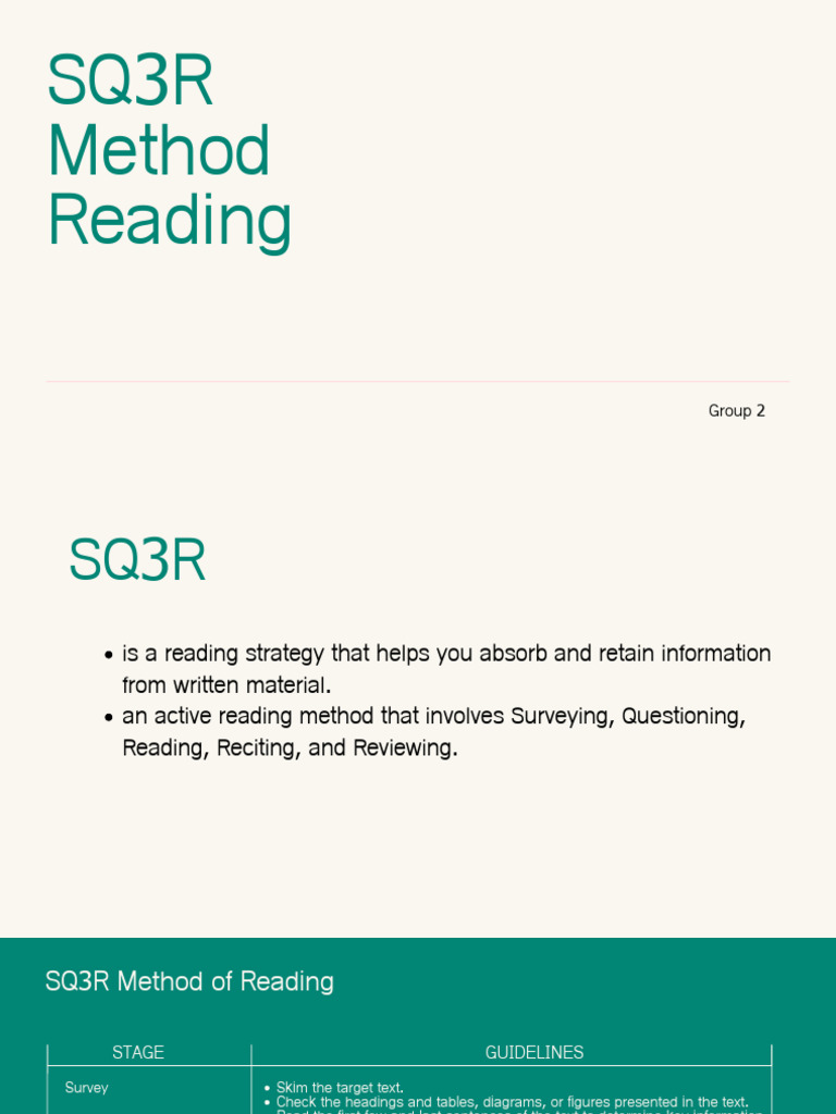 Group 2 - SQ3R | PDF