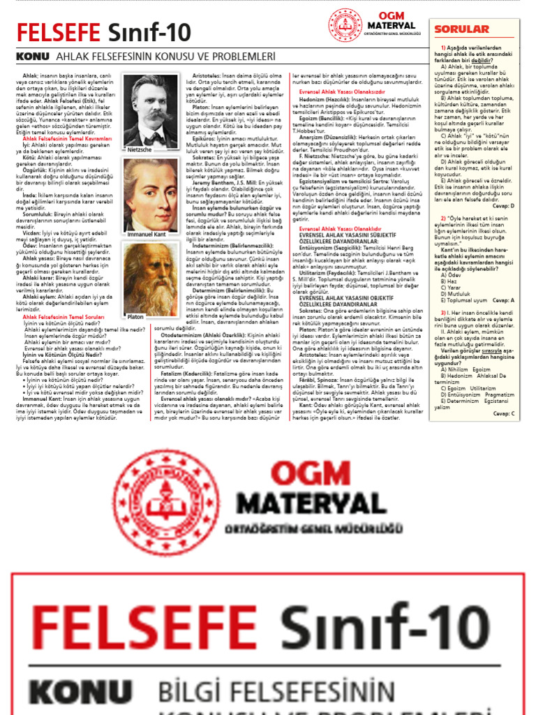 Sinif Felsefe Konu Ozetleri 1 | PDF