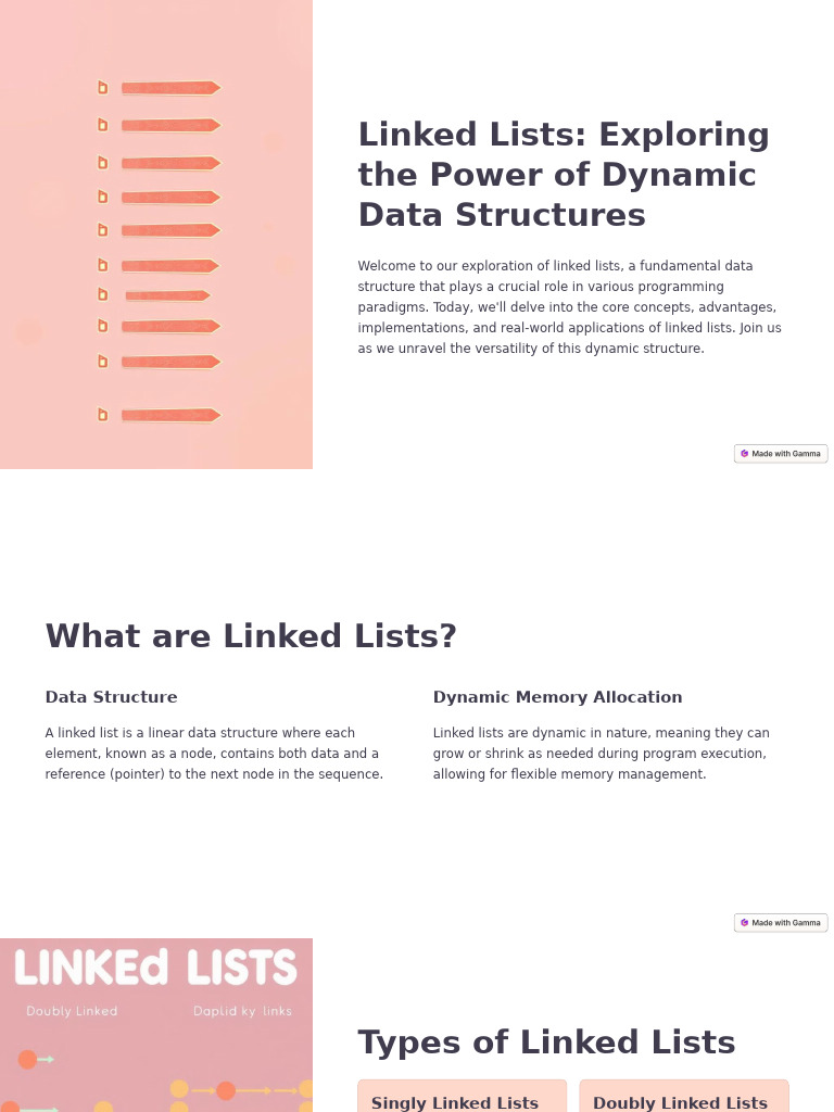 Linked Lists Exploring The Power of Dynamic Data Structures | PDF | Information Technology ...