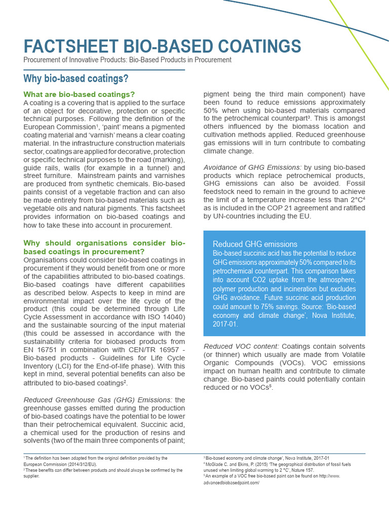 Bio-Based Coatings for Procurement | PDF | Volatile Organic Compound ...