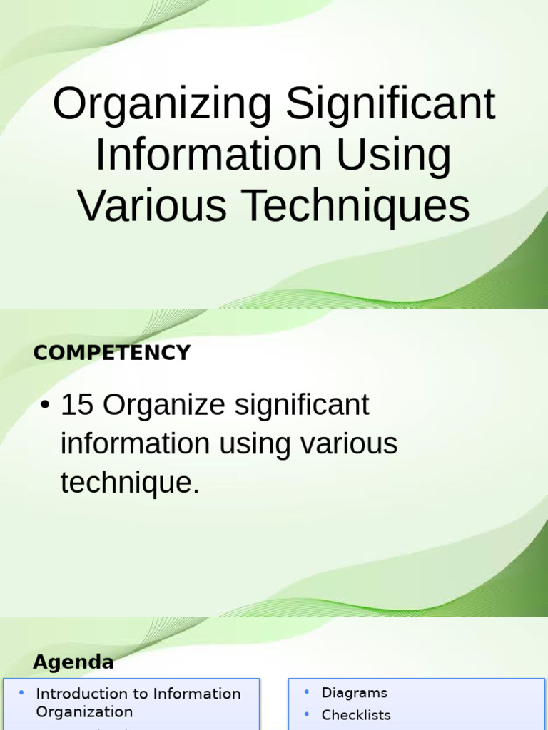 Organizing Information Techniques Guide | PDF | Infographics ...