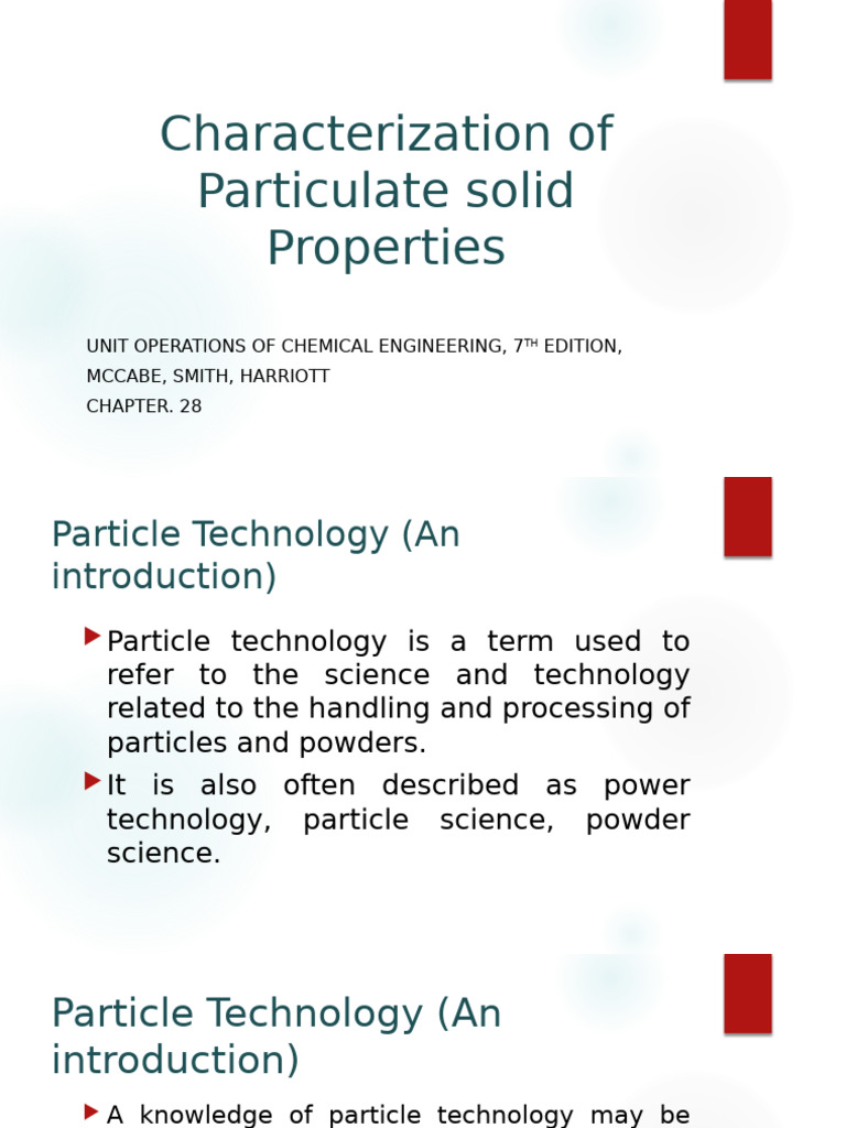 Lecture 2 CHaractrization Mixed Particle Size | PDF | Sphere | Density