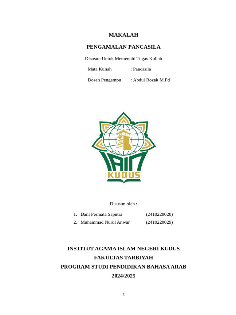 Makalah Pancasila Kel 10 | PDF